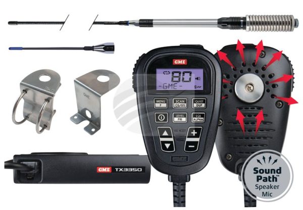 GME UHF Value Pack > 80 Channel CB with Antenna and Fittings