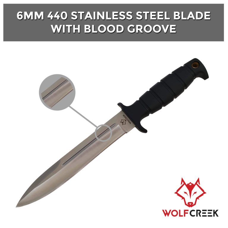 Pig Knife WOLF CREEK RUBBER HANDLE PIG STICKER KNIFE